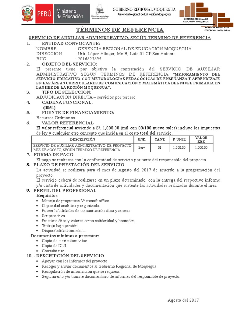 Ejemplo de Tdr Imprim | Business | Tecnología (general)
