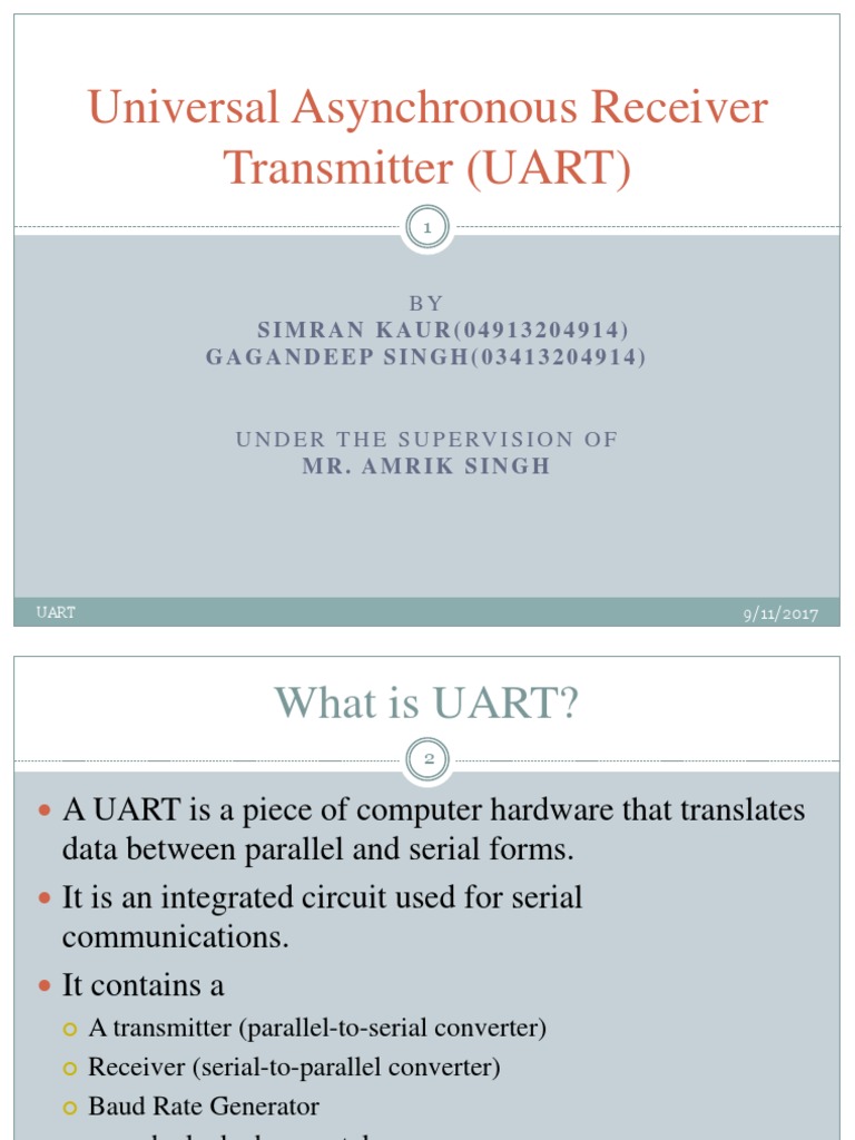 Uart - Project Presentation | PDF | Telecommunications Engineering | Computer Data