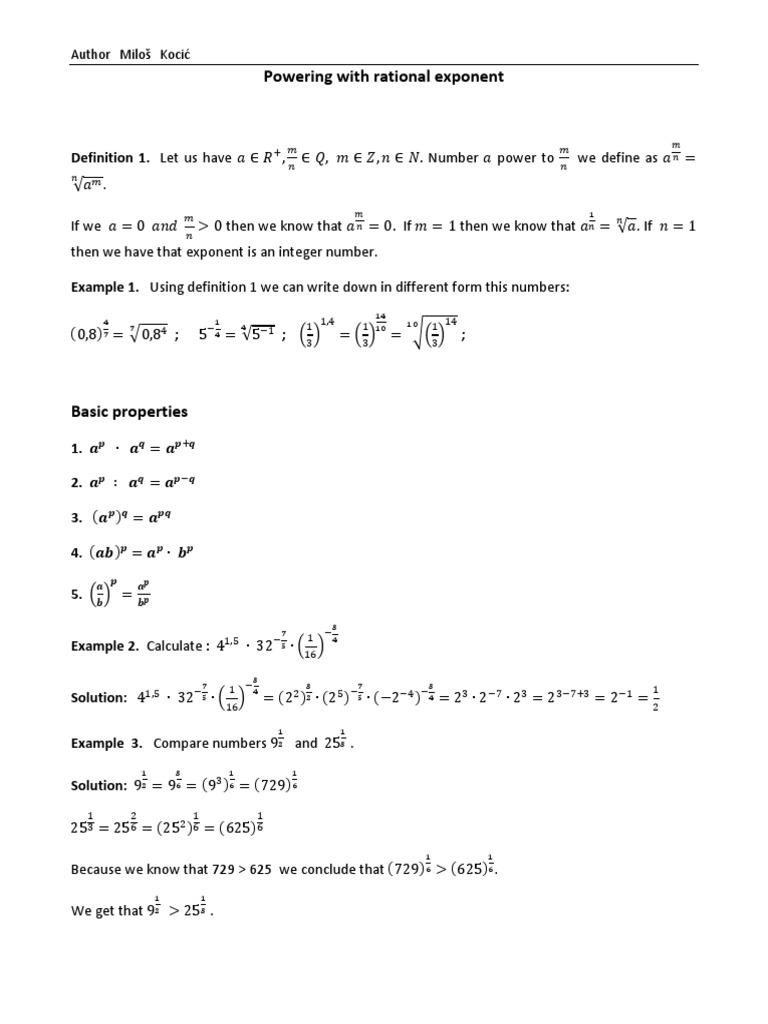 Powering With Rational Exponent | PDF | Exponentiation | Number Theory