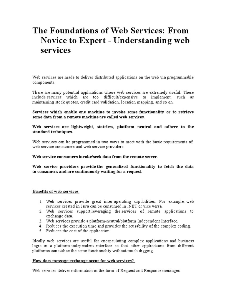 The Foundations of Web Services | PDF | Web Service | Soap