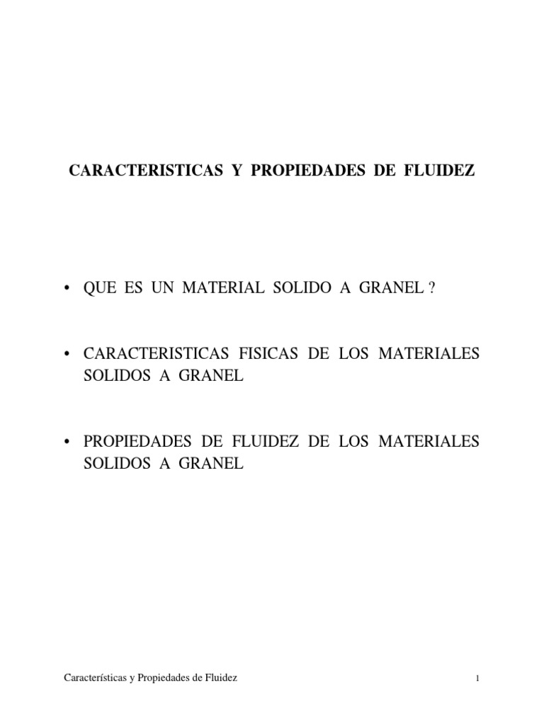 Caracteristicas y Propiedades de Fluidez | PDF