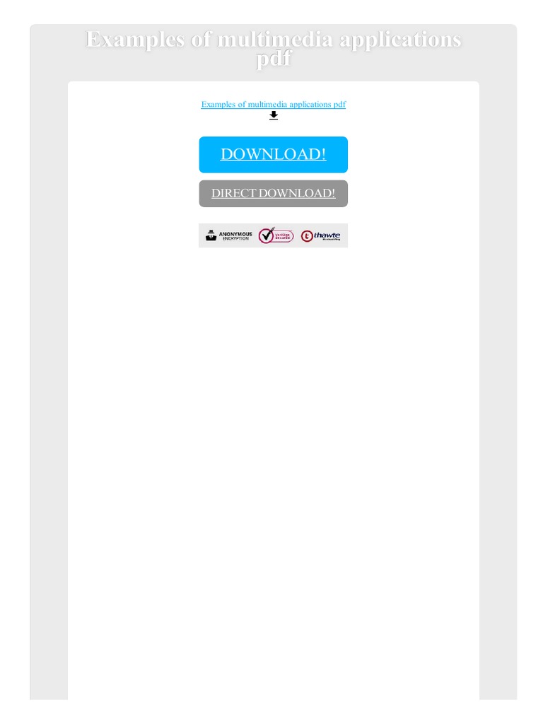 Examples of Multimedia Applications PDF | PDF | Portable Document ...