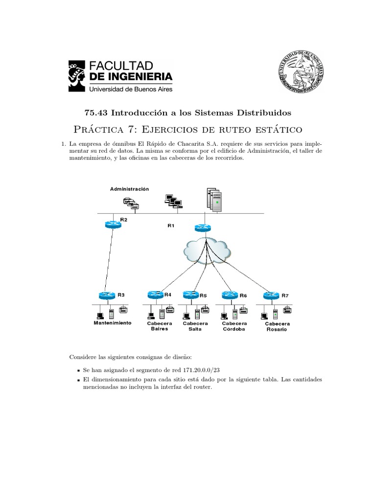 Practica Ejercicios Ruteo Estatico | PDF | Enrutador (Computación) | Enrutamiento
