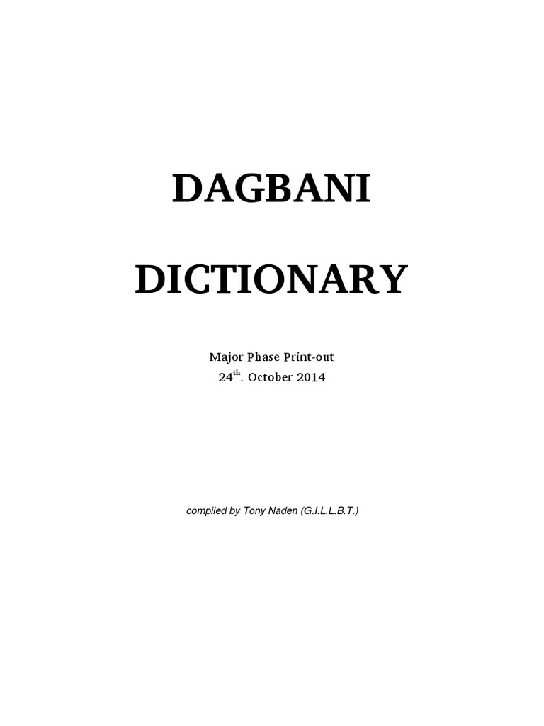 Full Dagbani Dictionary PDF | PDF | Adjective | Dictionary