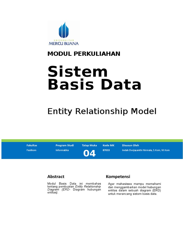 Panduan Entity Relationship Model | PDF