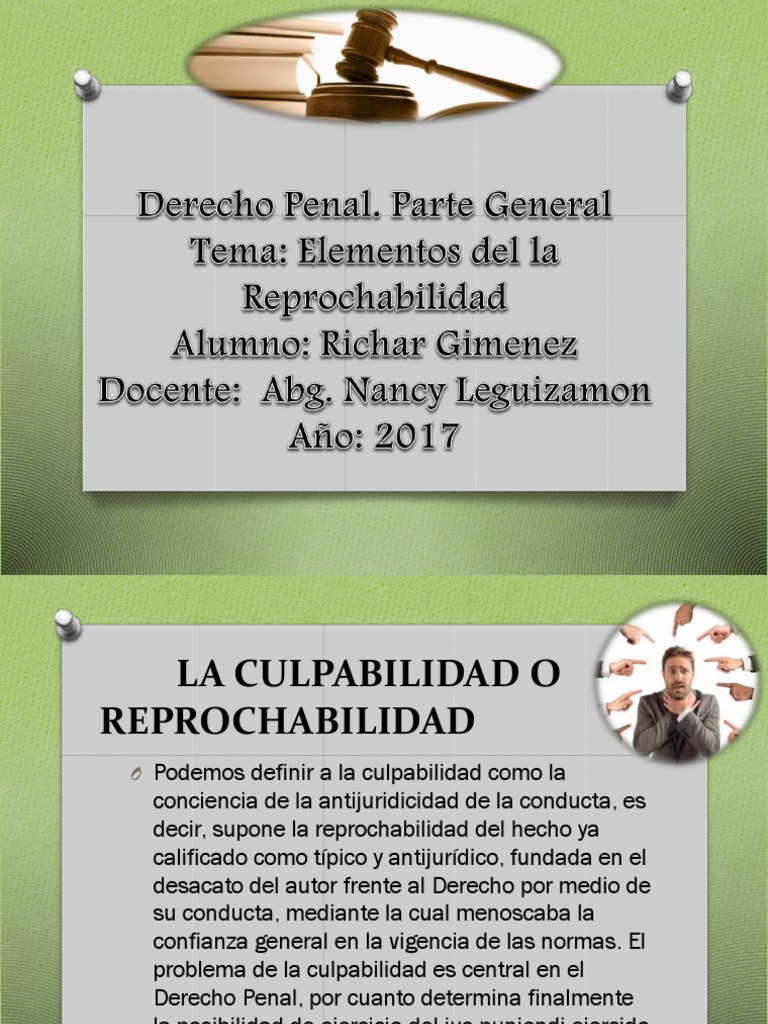 CULPABILIDAD | PDF | Intención (Derecho Penal) | Derecho penal