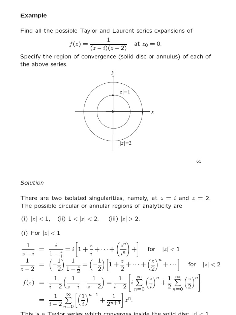 Laurent Series Example | PDF | Calculus | Mathematical Concepts