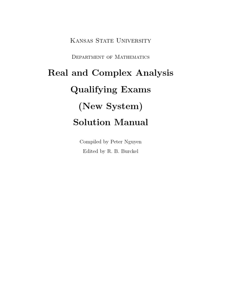 Real and Complex Analysis Solutions Manual | PDF | Measure (Mathematics) | Lebesgue Integration