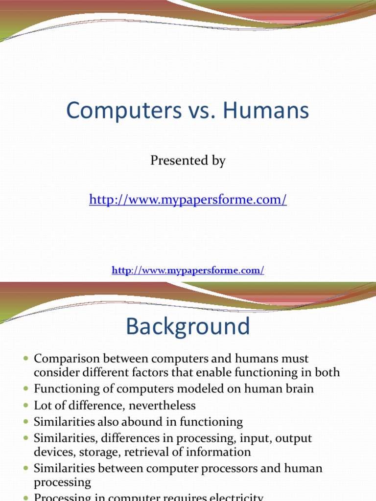 Computers Vs Humans 1 | PDF | Input/Output | Computer Data Storage