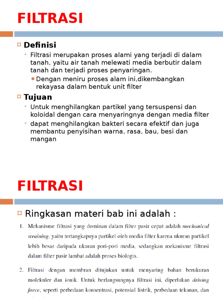 FILTRASI | PDF | Griya & Taman | Sains & Matematika