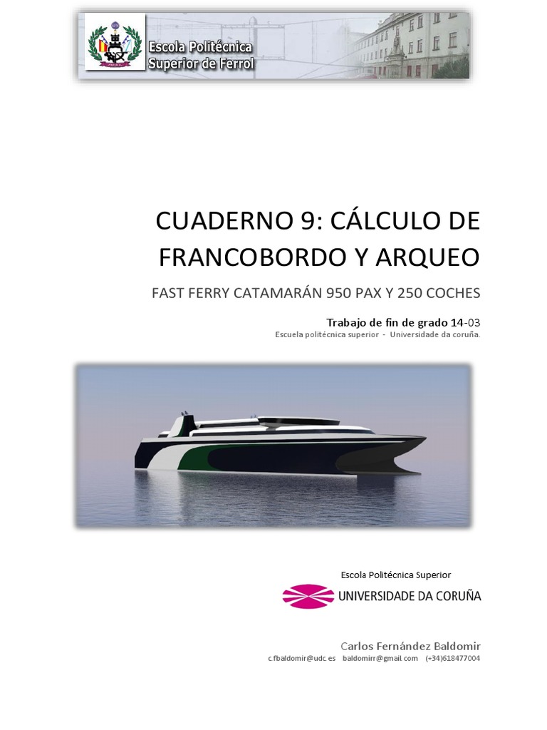 Cálculo de Francobordo y Arqueo en Catamarán | PDF | Buques | Embarcación