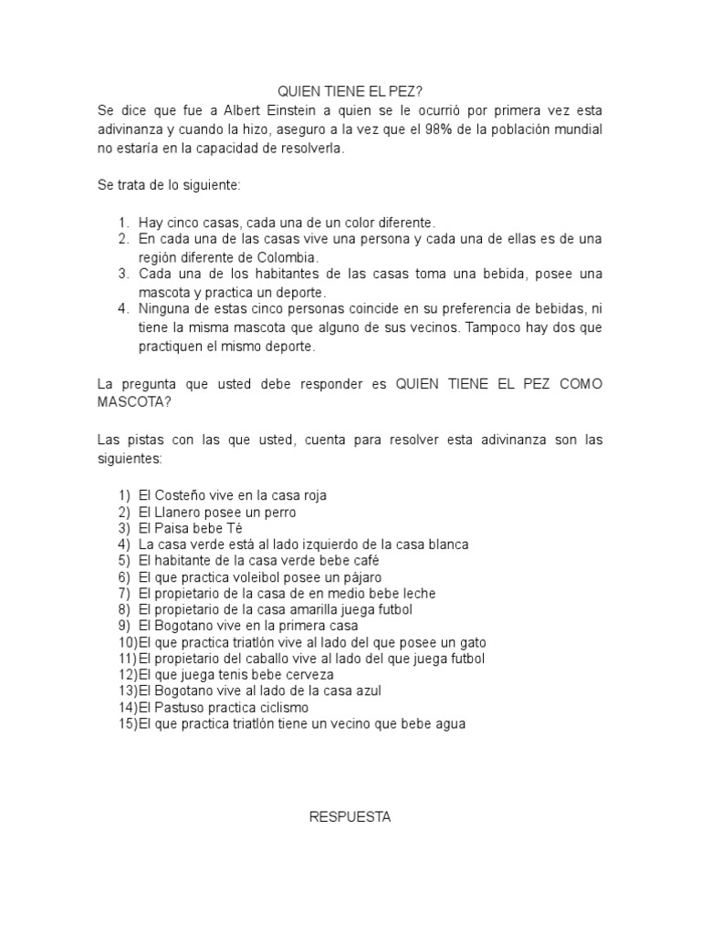 Quien Tiene El Pez | PDF | Cocina, comidas y vino