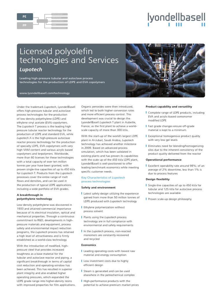 Lyondell Tubular Vs Autoclave 1 PDF | PDF | Polyethylene | Chemical Reactor