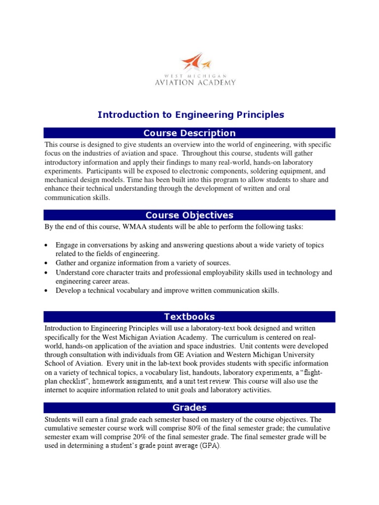 Syllabus Introduction To Engineering | PDF | Grading (Education) | Engineering