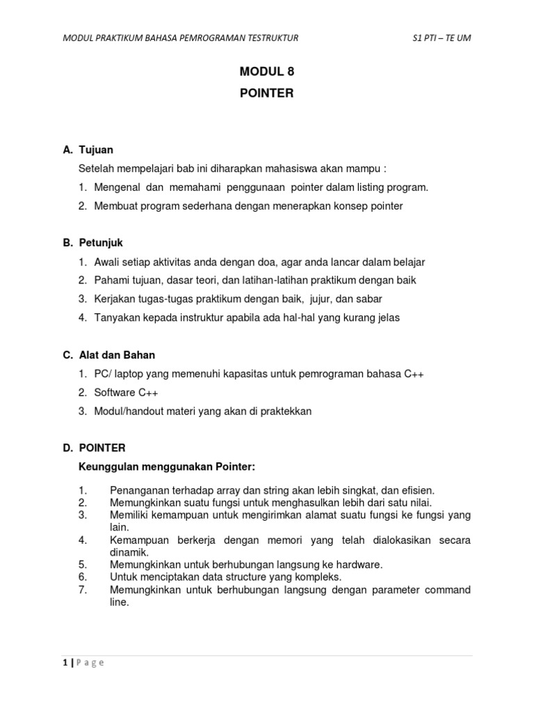 Modul 8-Pointer PDF | PDF | Komputer