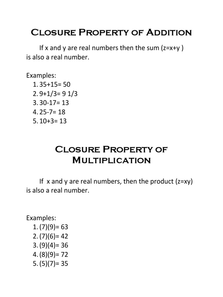 Properties Of Real Numbers PDF Numbers Abstract Algebra
