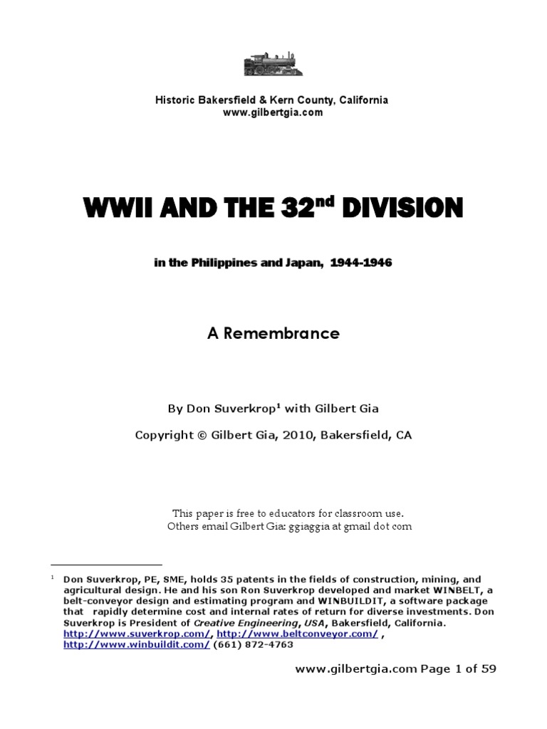 WWII and The 32nd Division, 1944-1946 | PDF | Military | Military Science