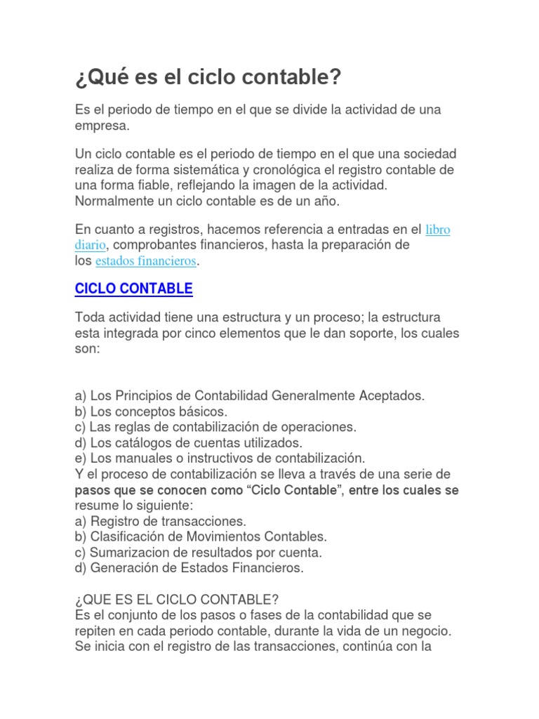 Qué Es El Ciclo Contable | PDF | Contabilidad | Toma de decisiones