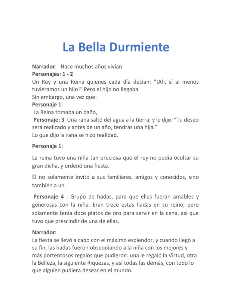 La Bella Durmiente | PDF | Hadas | Bella Durmiente