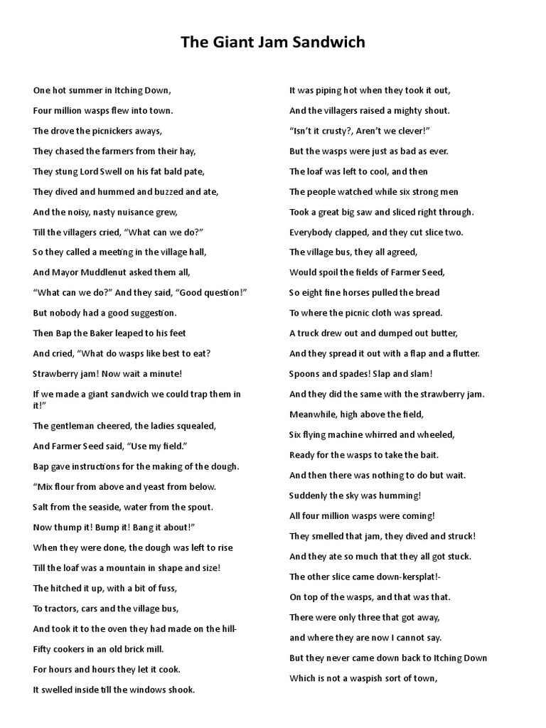 The Giant Jam Sandwich | Download Free PDF | Leisure | Foods