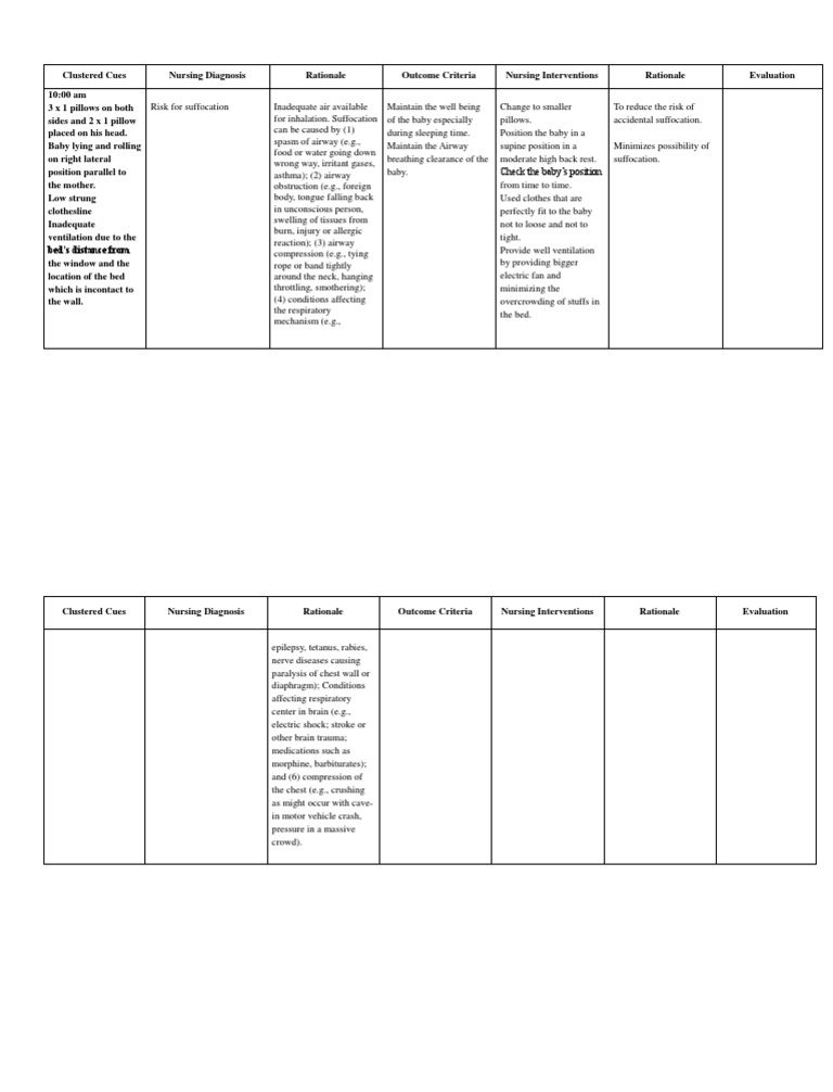 Risk For Suffocation | PDF | Respiratory Tract | Breathing