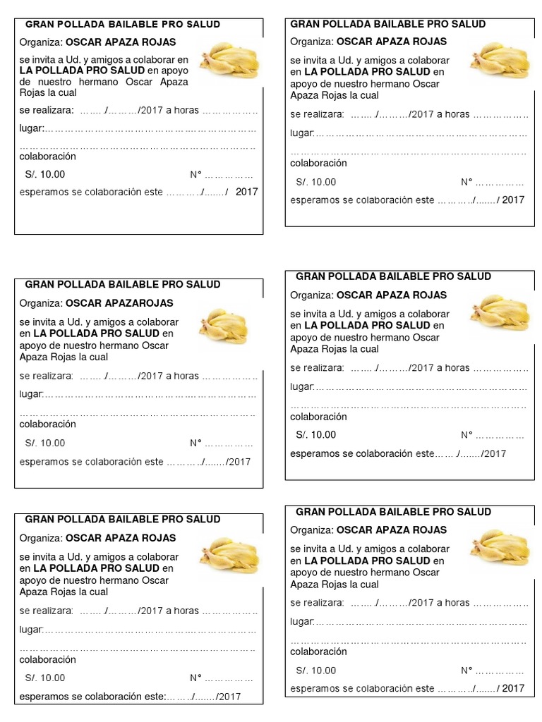 Gran Pollada Bailable Pro Salud | PDF