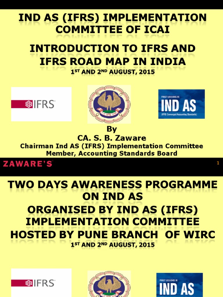 Introduction and Roadmap of Ind As For 1st 2nd August Pune Branch ...
