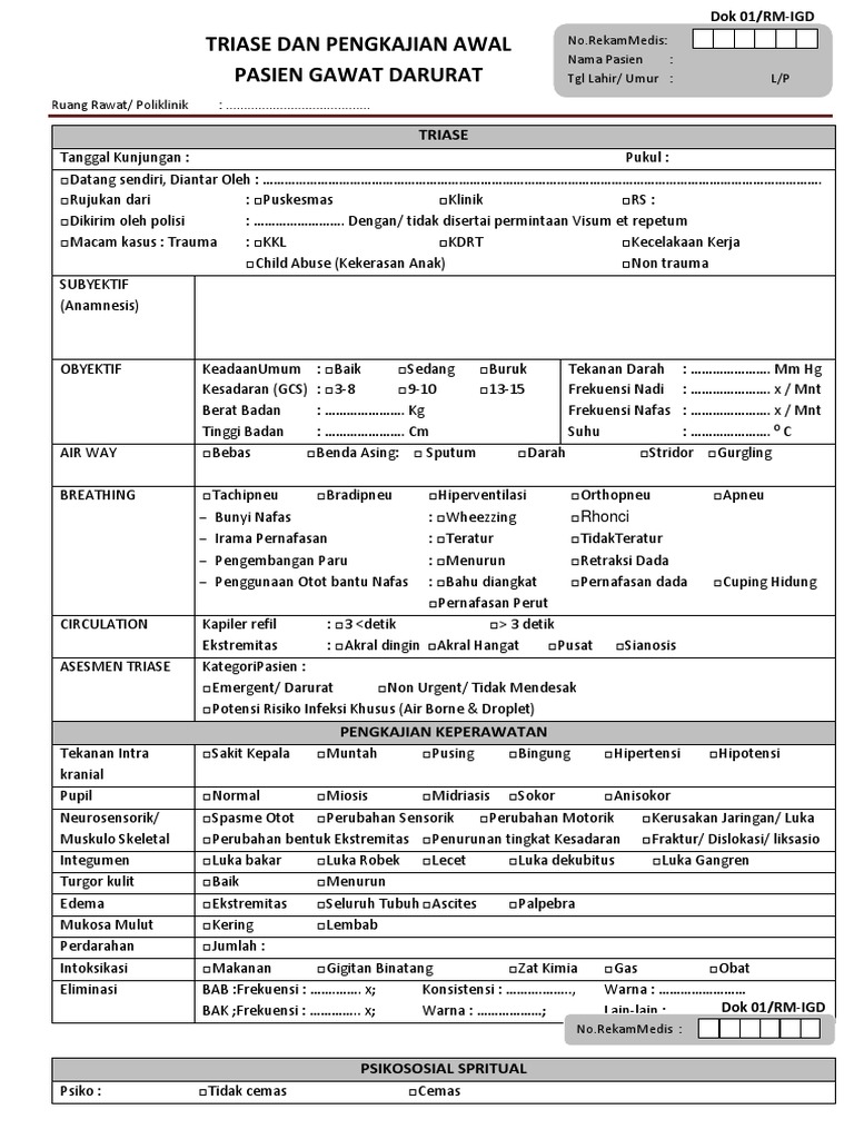 Pengkajian Awal Dan Triase Ugd Baru Pdf