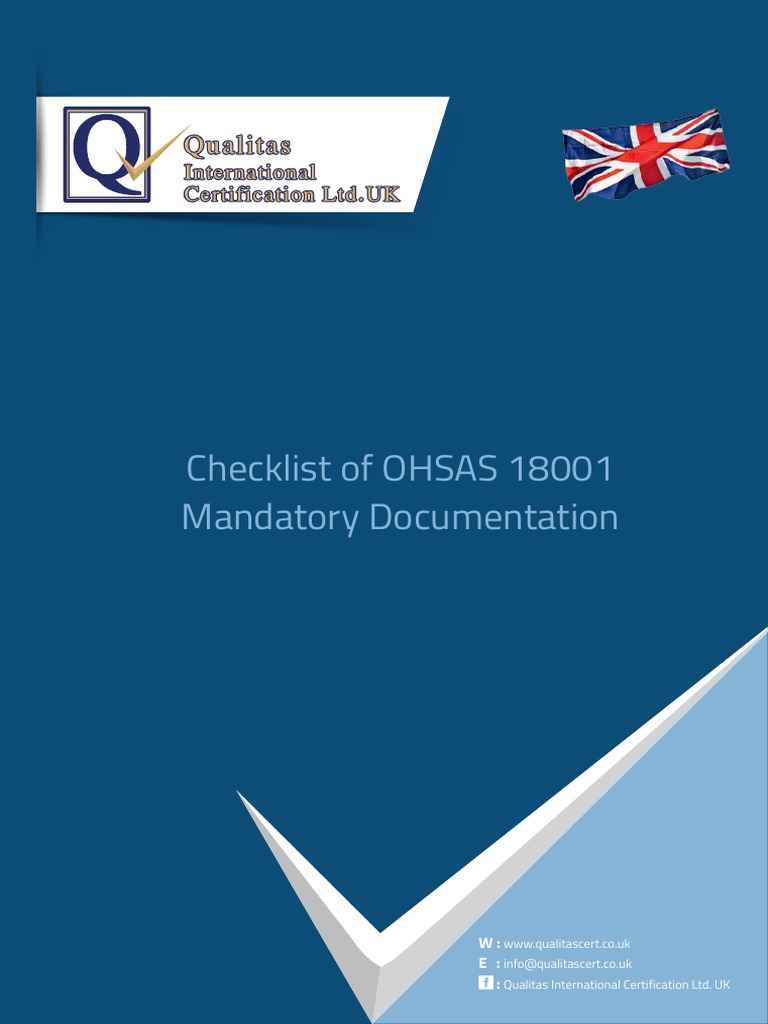 OHSAS 18001 Mandatory Docs Checklist | PDF | Occupational Safety And ...