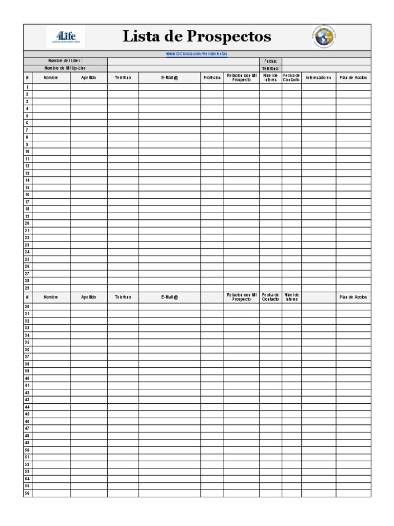 Lista de Prospectos para Imprimir PDF | PDF