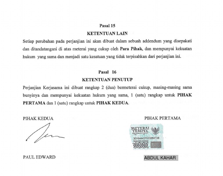 Contoh TTD Rangkap 2 Baru | PDF