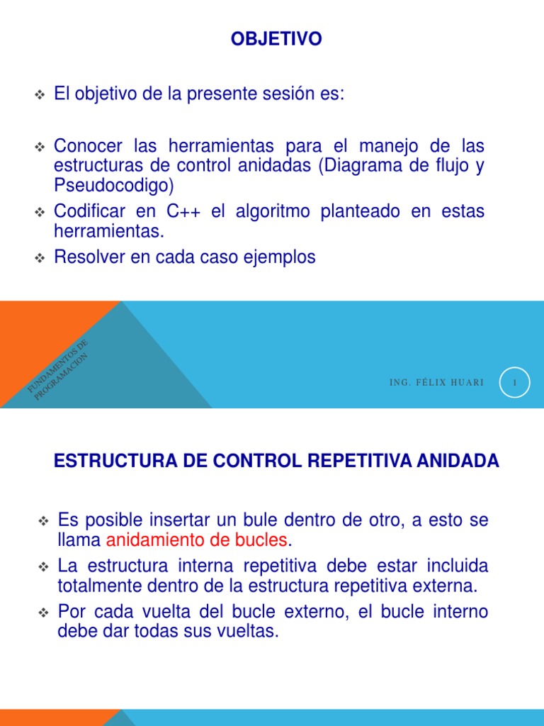 Estructura de Control Repetitivo Anidado PDF | PDF | Algoritmos | C