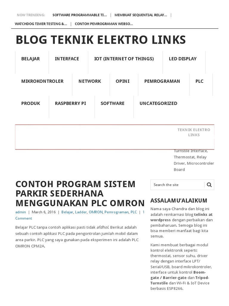 Contoh Program Sistem Parkir Sederhana Menggunakan PLC OMRON - Blog ...