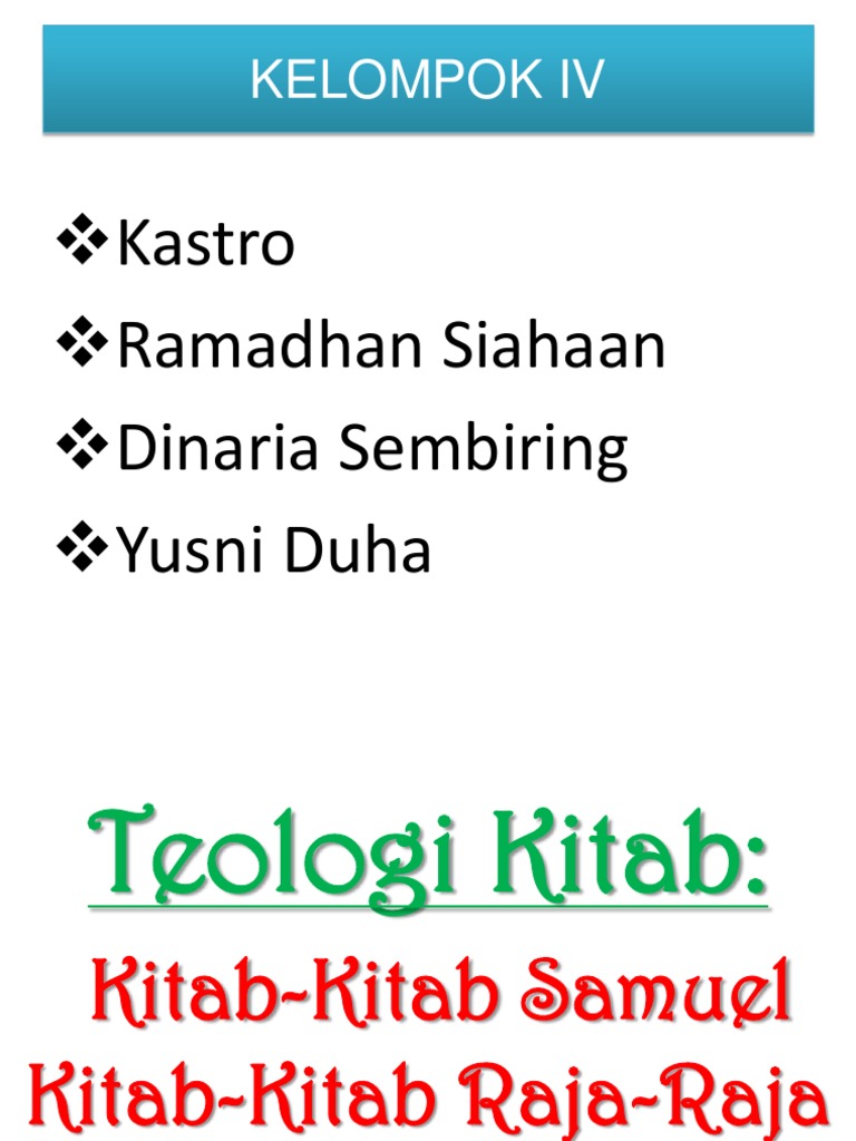 Teologi Kitab Samuel & Raja-Raja | PDF | Perjalanan