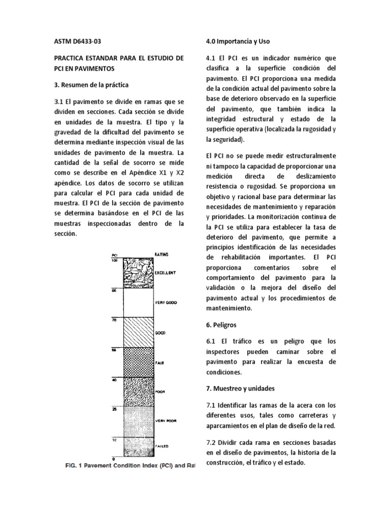 ASTM D6433-03 Practica Estandar para El Estudio de Pci en Pavimentos 3 ...