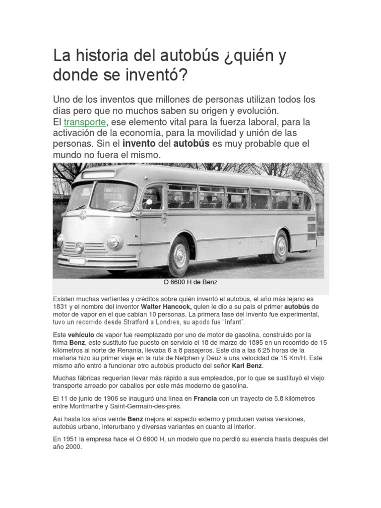 Historia de Los Autobuses | PDF | Autobús | Transporte