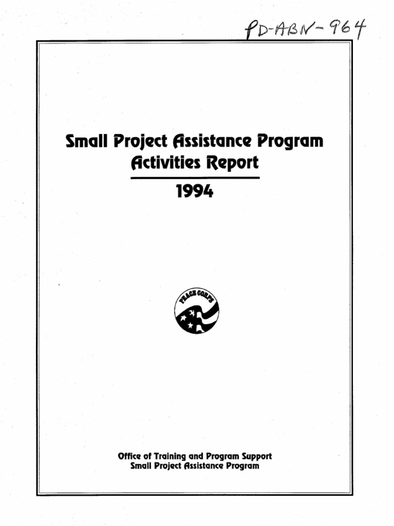 Peace Corps Small Project Assistance Program USAID Activities Report ...