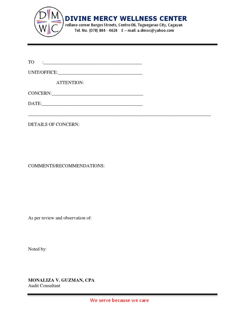 Audit Observation Memo Format | PDF