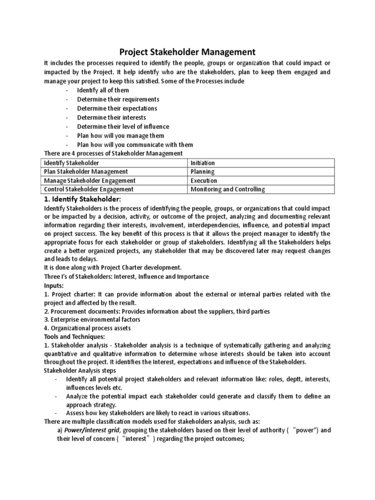 Effective Project Stakeholder Management | PDF | Stakeholder (Corporate ...