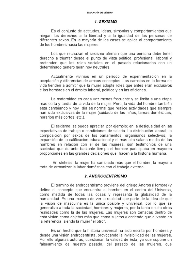 Tema Transversal, Equidad de Género | PDF | Democracia | Ideologías ...