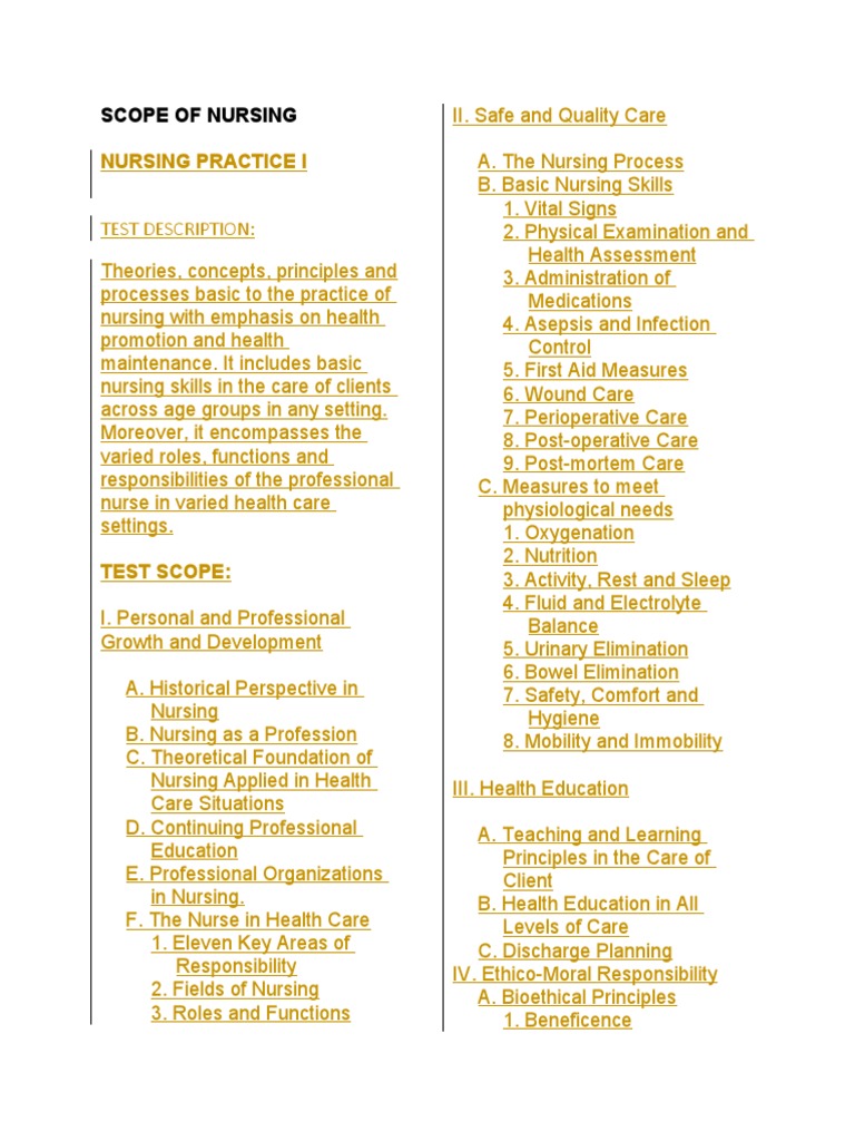 Scope of Nursing | PDF | Nursing | Childbirth