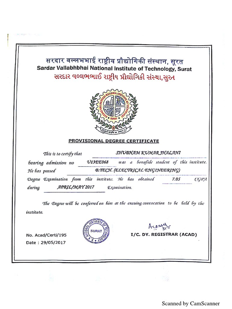 Provisional Marksheet Information | PDF