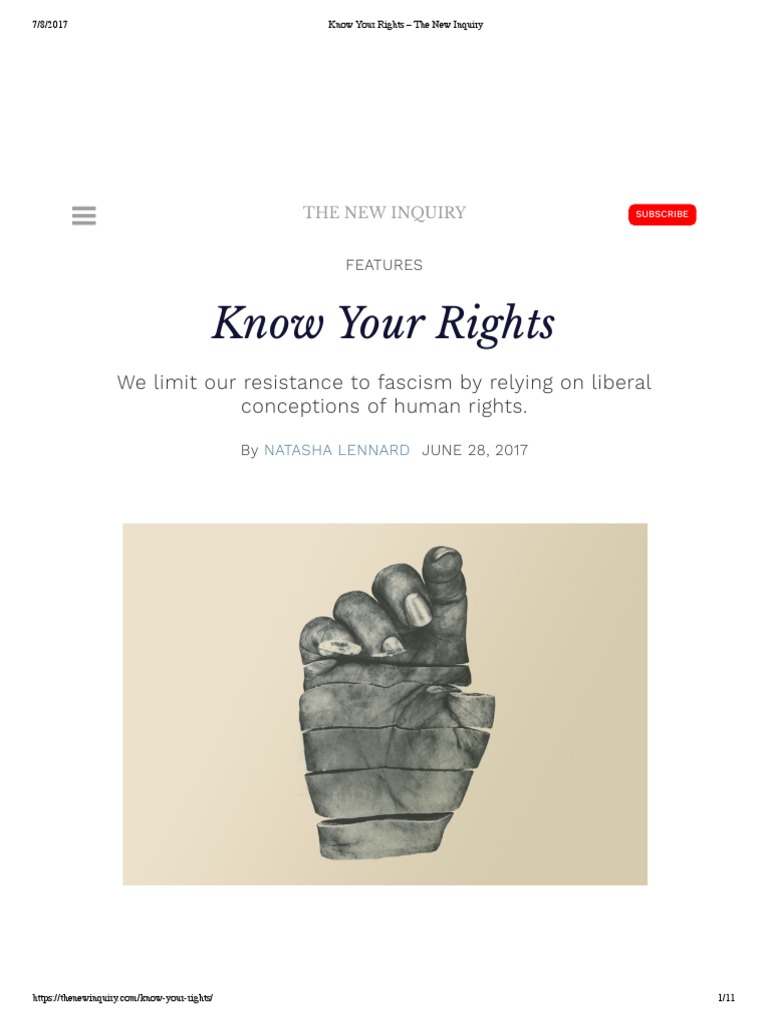 Know Your Rights | PDF | First Amendment To The United States ...