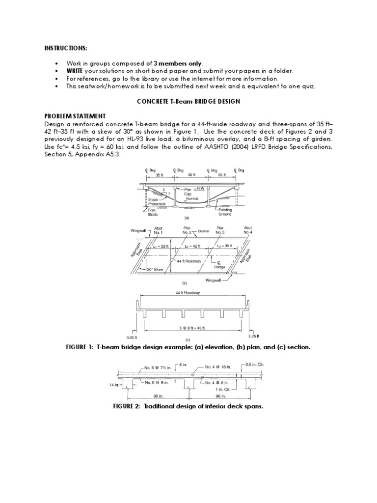 T-Beam Bridge Design Guidelines | PDF | Beam (Structure) | Bending