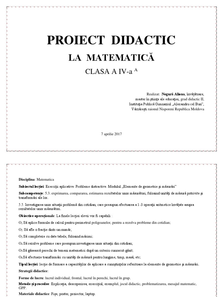 11 Proiect Didactic 2 | PDF