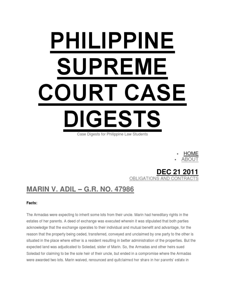 Sample Case Digest | PDF | Deed | Estoppel