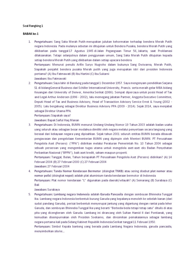 J Kumpulan Soal Lomba Rangking 1 - Edit | PDF
