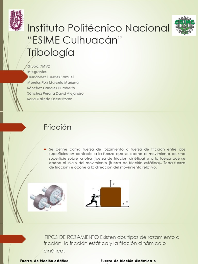 Tribologia Con Ejercicio | PDF | Fricción | Lubricante