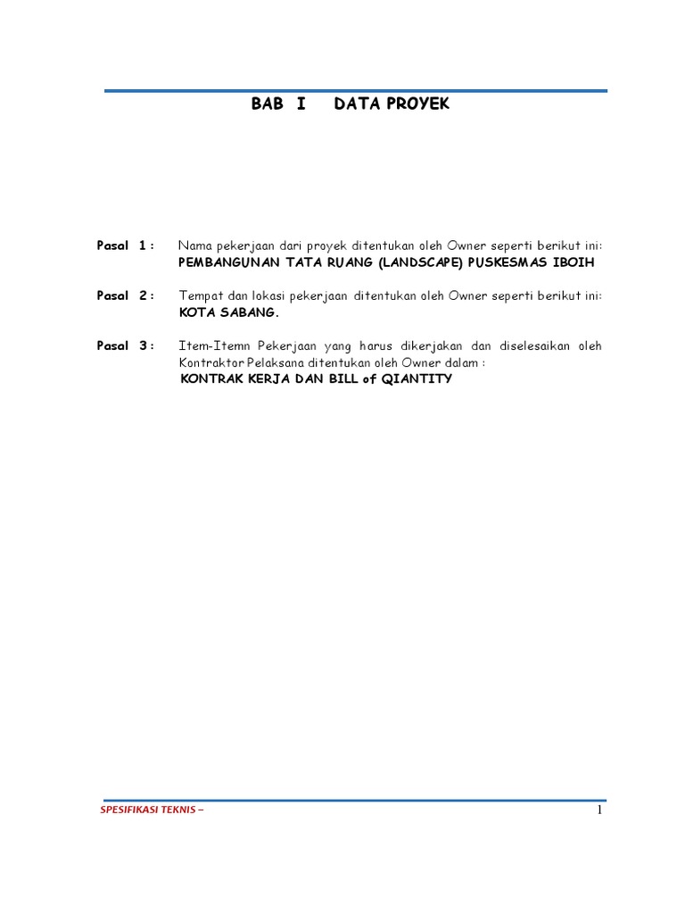 Rks Spesifikasi Teknis Landscape | PDF