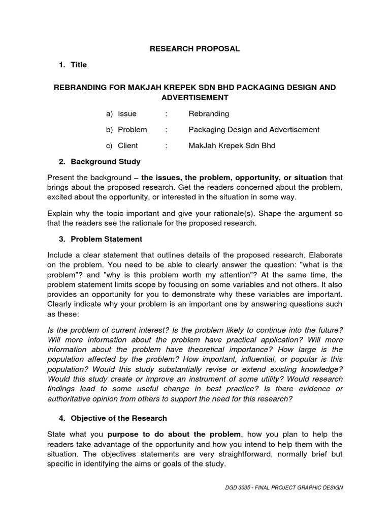 Research Proposal Guideline For Graphic Design | PDF | American ...